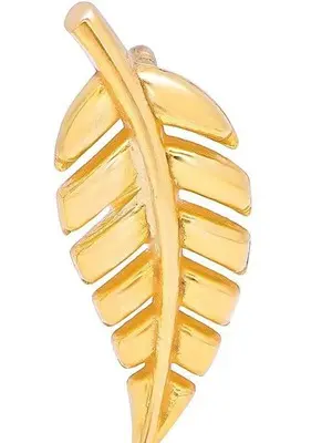 JENNIFER MEYER 18kt Yellow Mini Leaf Stud Earrings