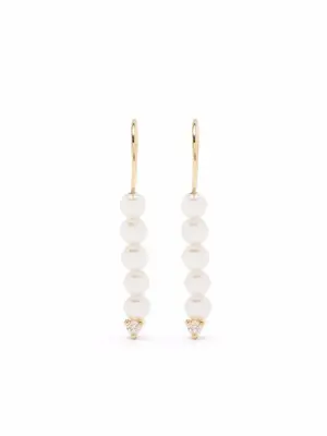 Mizuki 14kt Akoya Pearl And Diamond Earrings - Gold
