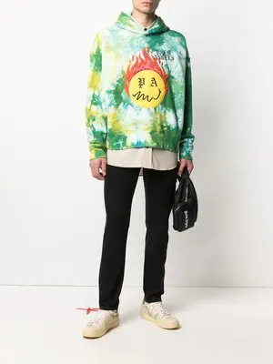 Palm Angels Tie-dye Smiley Hoodie - Green