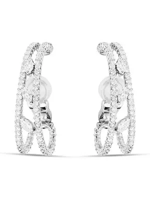 Yeprem 18kt Gold Diamond Inside Hoop Earrings - White