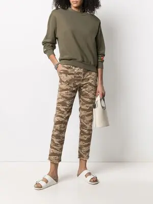 NILI LOTAN Camouflage Print Cropped Trousers