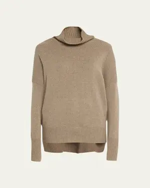 LISA YANG Heidi Cashmere Turtleneck Sweater - Mole