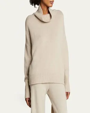 LISA YANG Heidi Cashmere Turtleneck Sweater - Sand