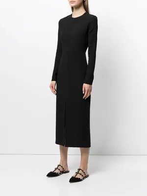 Giambattista Valli Round Neck Long-sleeved Midi Dress