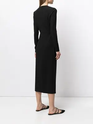 Giambattista Valli Round Neck Long-sleeved Midi Dress