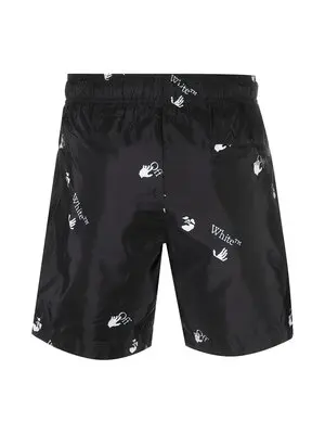 Off-White Hands-off Print Swim Shorts