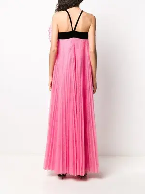 Givenchy Pleated Detail Lace Evening Dress