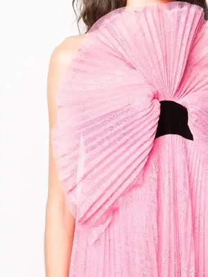 Givenchy Pleated Detail Lace Evening Dress