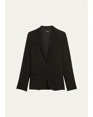 Theory Admiral Crepe One-button Blazer - Black