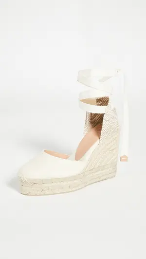 CastaÑer Carina Espadrille Platform Wedges - Ivory