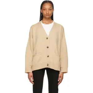 TOTEME TOTEME Black Monogram Button Cardigan - Beige