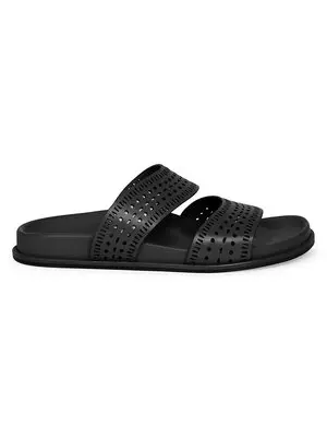 Alaïa Alaïa Women's Perforated Leather Slides - Noir  - Noir