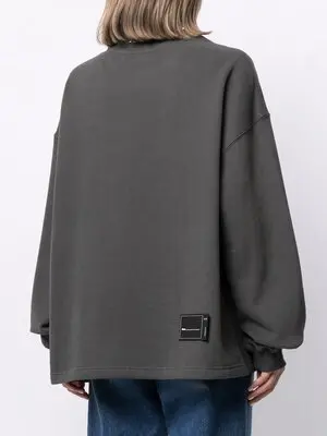 We11Done Oversized Logo Print Sweatshirt - Grey