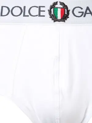 Dolce & Gabbana Elastic Waist Logo Briefs - White