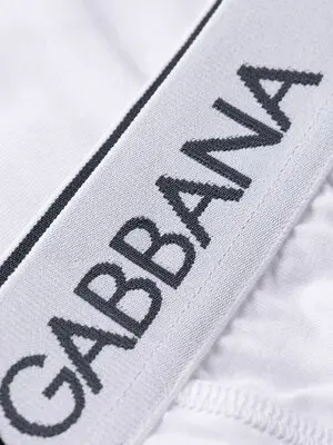 Dolce & Gabbana Elastic Waist Logo Briefs - White