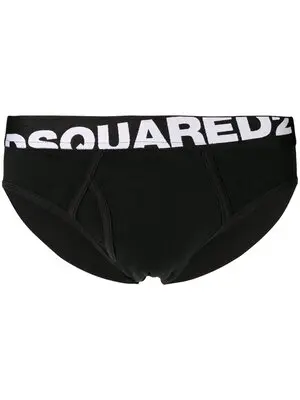 Dsquared2 Logo Waistband Briefs - Black