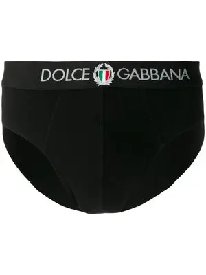 Dolce & Gabbana Logo Embroidered Briefs - Black