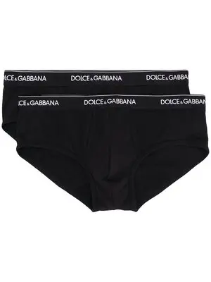 Dolce & Gabbana Brando Logo-waistband Briefs - Black