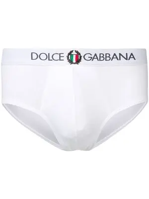 Dolce & Gabbana Brando Logo-waistband Briefs - White