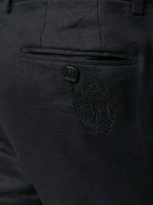 BILLIONAIRE Embroidered Tailored Trousers - Black