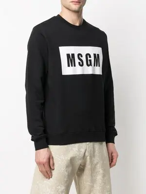 MSGM Logo-print Sweatshirt - Black