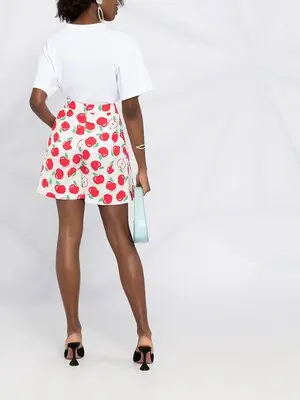 Moschino Apple Print Pleated Shorts