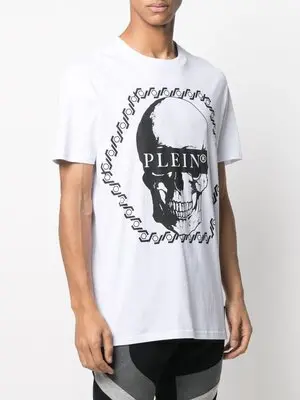 Philipp Plein Graphic Skull Crew Neck T-shirt - White