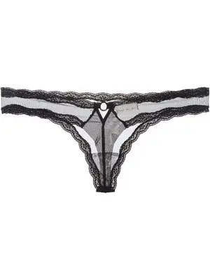 Fleur Du Mal Sheer Tulle Thong - Black