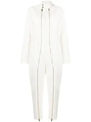 Stella McCartney Double-zip Tapered Jumpsuit - Neutrals