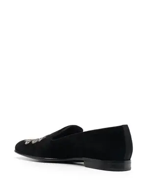 Dolce & Gabbana Leonardo Embroidered Slippers - Black
