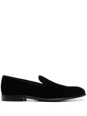 Dolce & Gabbana Piped Velvet Loafers - Black