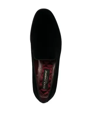 Dolce & Gabbana Piped Velvet Loafers - Black
