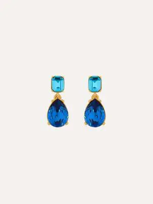 Oscar De La Renta Crystal Drop Earrings - Blue