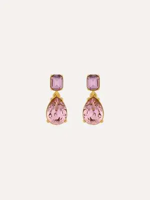 Oscar De La Renta Crystal Drop Earrings - Pink