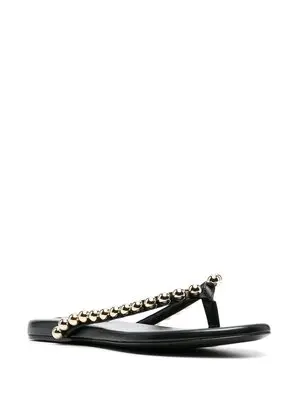 JIL SANDER Bead-embellished Flip Flops