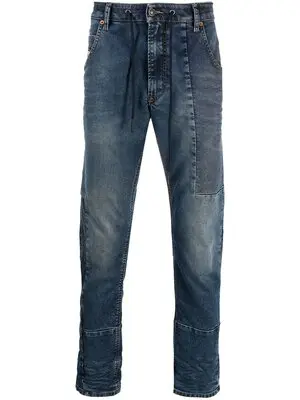 DIESEL® Faded Effect Mid-rise Straight Leg Jeans