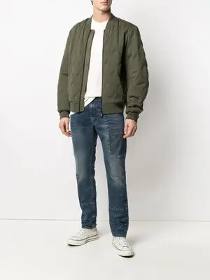 DIESEL® Faded Effect Mid-rise Straight Leg Jeans