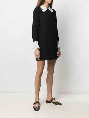 peter pan collar black dress ADELINE DRESS Luxury Black Lace Maxi Dress main image 1