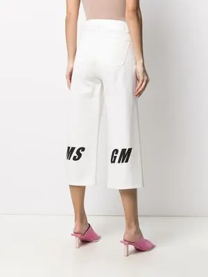 MSGM Logo-print Cropped Jeans