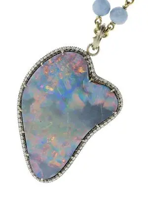 SYLVA & CIE 18kt White Diamond And Opal Pendant