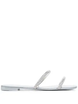 GIUSEPPE ZANOTTI Crystal Embellished Flat Sandals