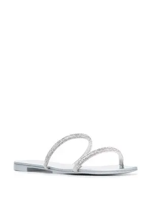 GIUSEPPE ZANOTTI Crystal Embellished Flat Sandals
