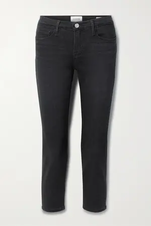 FRAME Le Garcon Cropped Boyfriend Jeans - Black