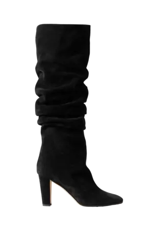 Manolo Blahnik Calassohi 90 Suede Knee Boots - Black