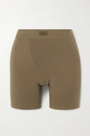 SKIMS Boyfriend Stretch-Modal And Cotton-Blend Jersey Boxer Shorts Green