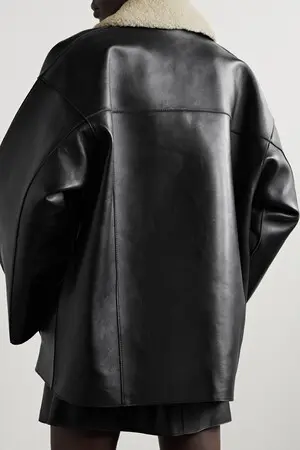 STAND STUDIO Emery Shearling-trimmed Leather Jacket