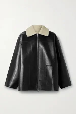 STAND STUDIO Emery Shearling-trimmed Leather Jacket