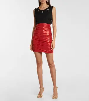 Dolce & Gabbana High-rise Foil-effect Miniskirt