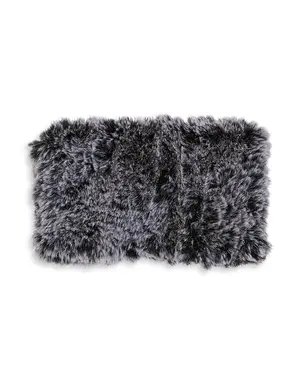 Surell Faux Fur Knit Beanie With Earmuffs - Black Frost