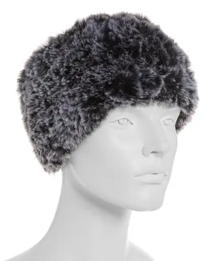 Surell Faux Fur Knit Beanie With Earmuffs